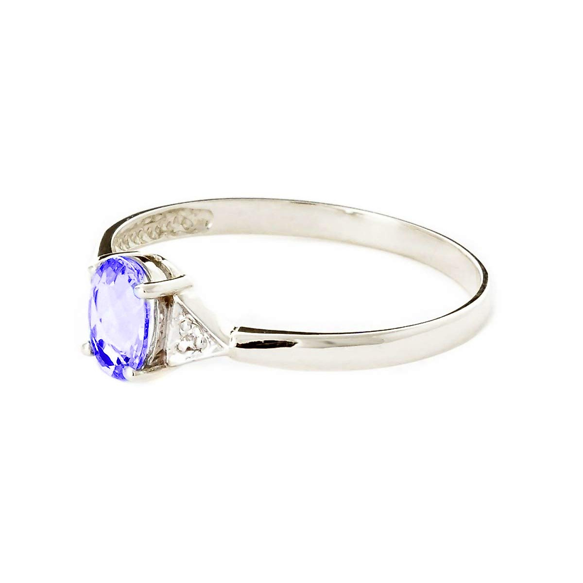 Galaxy Gold GG 14k Solid White Gold Ring with Diamonds and Tanzanite - Size 8.0