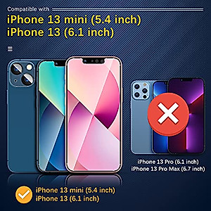 UniqueMe [3 Pack] for iPhone 13 / iPhone 13 Mini Camera Lens Protector, Tempered Glass [Case Friendly][New Version][Scratch-Resistant][Easy Installation] - Black Circle