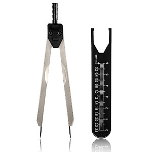 Thinp EKG Calipers ECG Caliper Measuring Tool with Ruler Black Caliper Divider for Nurse or Doctor Measuring Electrocardiographs