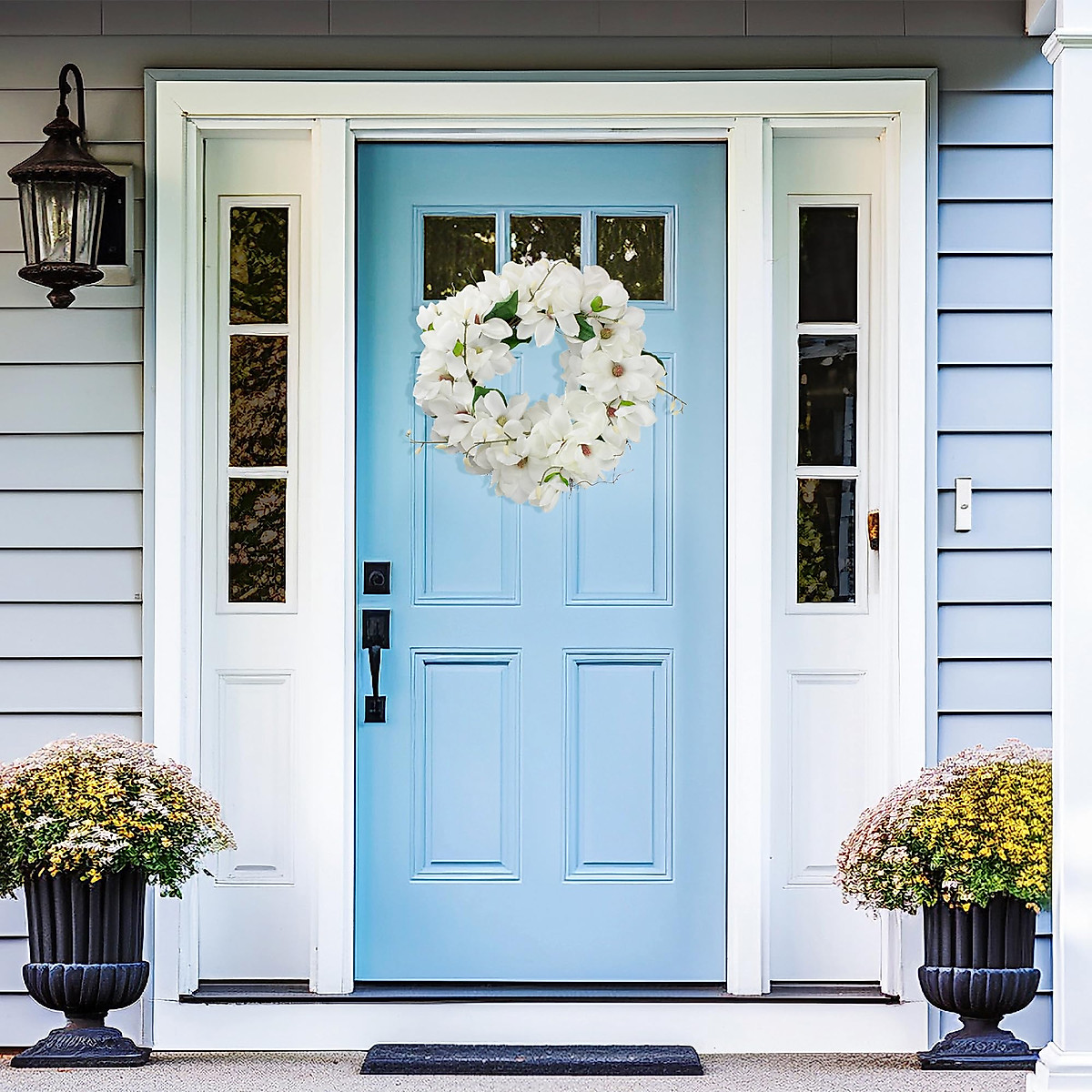 Northlight-White Magnolias Artificial Spring Wreath - 24-Inch, Unlit