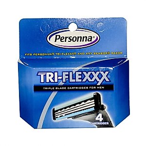 Personna Tri-Flexxx Razor System for Men Cartridge Refill Cartridges, 4 Count
