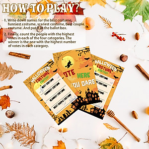 Halloween Party Game Card Box Costume Contest Ballot Card Box, 50 Ballot Voting Cards, Cast Votes for Your Favorite Costumes, Game & Party Supplies for Home, Work, School, & Bar Costume Parties Decor