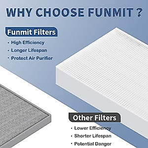 Air Purifier HEPA Filter R Replacement for Honeywell Air Purifier HPA100/200/300 and 5000 Series, 6 Pack True HEPA Filter Compatible with Honeywell R Filter (HRF-R3 & HRF-R2 & HRF-R1)