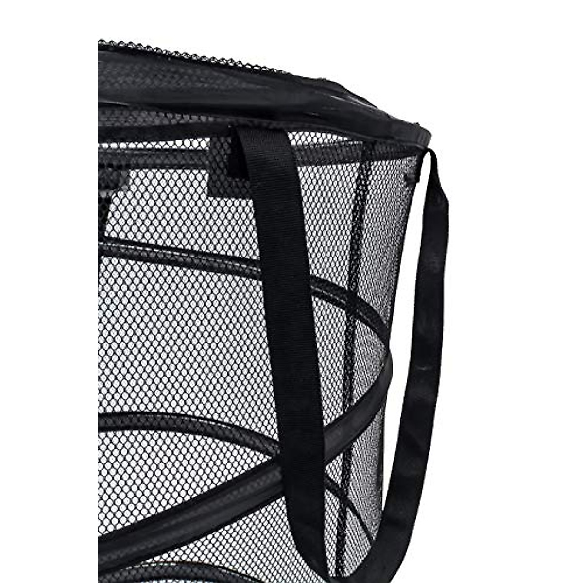 Camco Pop Collapsible Mesh Hamper Basket with Handles-Easy to Store and Clean, Perfect for Travel, Dorms, and More, Minimizes Moisture Caused Laundry Odors-Black (51977)