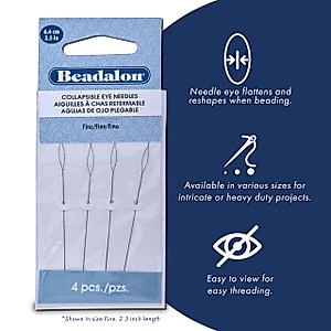 Beadalon Collapsible Eye Needles 2.5-Inch Medium