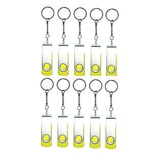 10 PCS USB 2.0 Swivel USB Flash Drive Memory Stick Fold Storage Thumb Stick (128GB, Yellow)