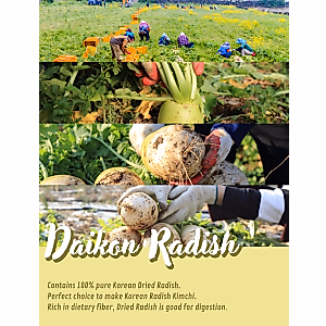 Korean Premium Dried & Sliced Daikon Radish 6 Ounce from Jeju Island, Korea 170 gram for Kimchi and Tea
