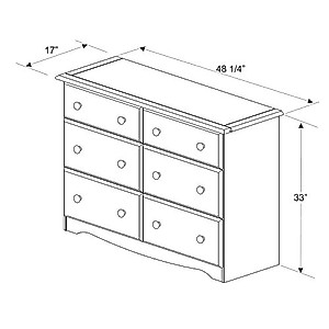 Palace Imports 100% Solid Wood Dresser, White. Requires Assembly