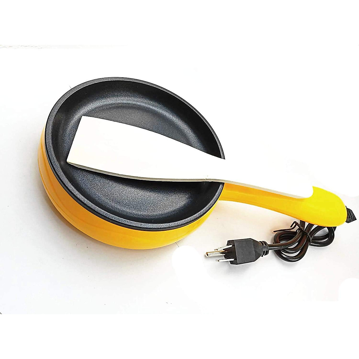 BULUSHI Cuisine 6-Inch Non-Stick Electric Skillet, Yellow Mini frying pan