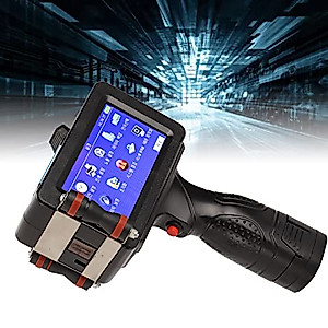 Handheld Inkjet Printer, Clear Image Display Supports 14 Languages Inkjet Printer for Date Label (US Plug)