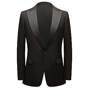 Men's 3 Piece Suit Slim Fit One Button Solid Tuxedo Jacket Suits for Men Slim Fit for Wedding Prom Blazer Vest Pants Black