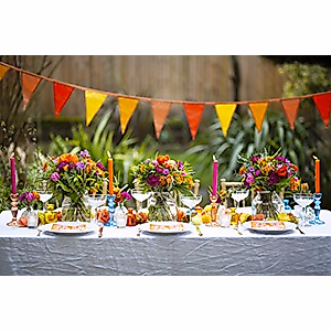 Talking Tables Blue Glass Candlestick Holder Taper Candle Stand for Indoor or Outdoor Dining, Elegant Dinner Party Decorations, Birthday, Garden, Wedding, Home Décor Large