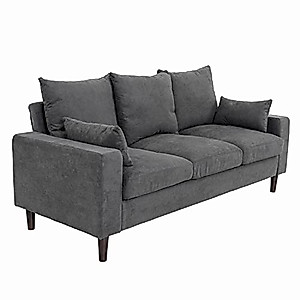 Panana 3 Seater Sofa Couches for Living Room Modern Linen Fabric Couch for Apartment and Small Space, Grey