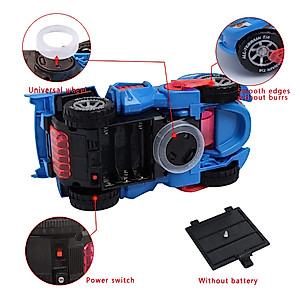 huwairen Dinosaur Toys for 3-6 Year Old Boys for Kids Transforming Dinosaur Car with LED Light and Music Gifts for 4-7 Year Old (Blue)