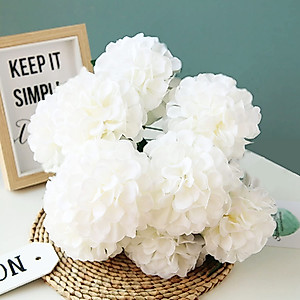 12 Pcs Artificial Flowers Chrysanthemum Ball Flowers Bouquet for Home Garden Party Wedding DecorationChristmas Party Baby Shower Decor Thanksgiving Gift Fake Flowers Silk Artificial Hydrangea