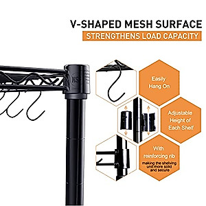 Storage Shelves, 3 Tier Shelf Adjustable Wire Shelving Unit, Sturdy Steel Metal Shelves Heavy Duty Shelving Rolling Cart with Casters for Garage, Kitchen, Living Room, Bathroom, 23.6L X 13.8W X 35.4H