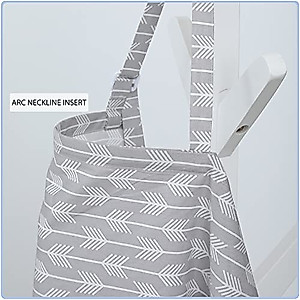 Cotton Nursing Cover for Breastfeeding - Multipurpose Breathable Mother Breastfeeding Cover (Grey Arrows)