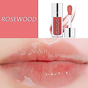 Sea-Maid Plumping Lip Oil, Hydrating Gloss Tinted Lip Balm Transparent Lip Care, Big Brush Head Glitter Shine, Long Lasting Nourishing Non-sticky Fresh Texture