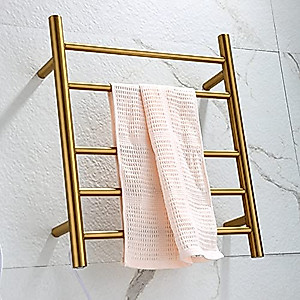 Bathroom Towel Warmer Electric Heated Towel Rack, Black Towel Warmer Wall Mounted Electric Heated Towel Rack with 8 Round Bar, Drying Rack 304 Stainless Steel Electric Heated Towel Rail Rack for Bathr