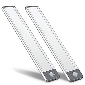 LEPOTEC 30-LED Motion Sensor Cabinet Light,Magnetic Motion Activated Light,Under Counter Closet Lighting, Wireless USB Rechargeable Kitchen Cupboard Night Lights,Motion Activated Light Bar-2Pack
