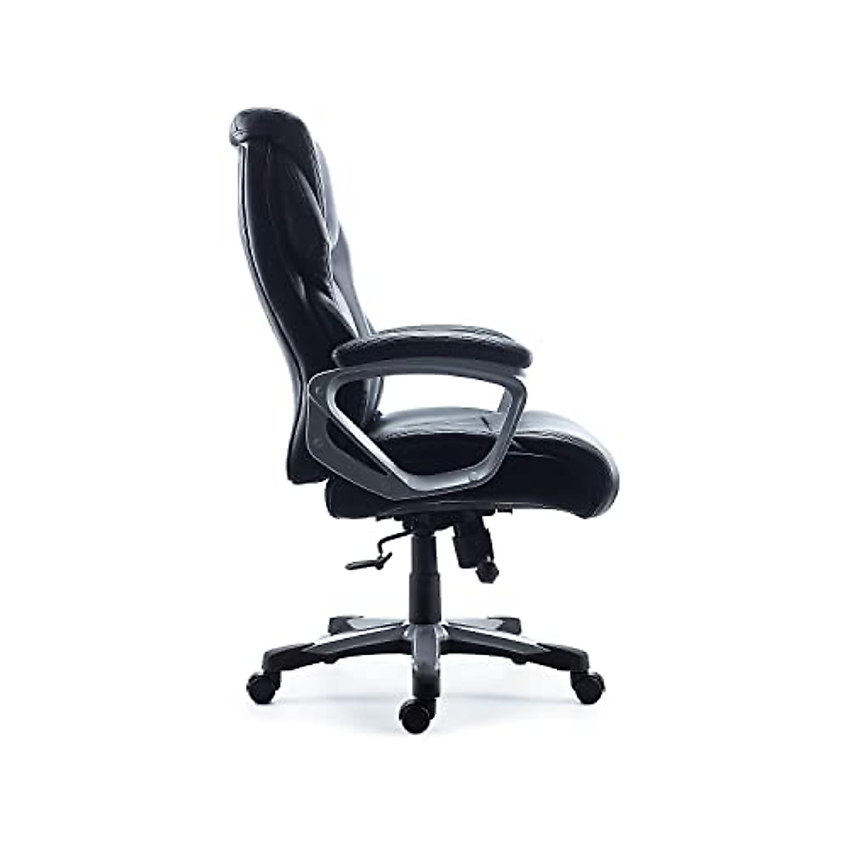 STAPLES Denaly Ergonomic Leather Managers Big & Tall Chair, 400 Lb. Capacity, Black, 2/Pack (51468Vs)