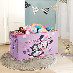 Idea Nuova Disney Minnie Mouse Collapsible Children’s Toy Storage Trunk, Durable with Soft Lid,28.5"x14.5"x16"