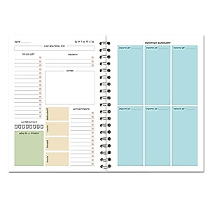 MOYSTAR Daily Planner Undated - 180 Days 2024 Daily Planner with Twin-Ring Spiral Binding, To Do List Planner Notebook