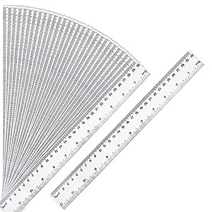 30 Packs Clear Plastic Ruler 12 Inch Straight Ruler with Centimeter and Millimeter, Metric Rulers Bulk for Kids Classroom School Office