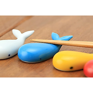 Hamamotou, 29-24 Chopsticks Holder, Colored Glazed Whale, Red, Set of 2, Approx. 0.9 x 0.9 x 0.5 inches (2.2 x 2.2 x 1.2 cm)