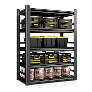 72"H|48"W Garage Shelving Unit and Storage-Easy Assembly Metal Shelves 5-Tier Rack|Heavy-Duty Adjustable Shelf|Steel Rust-Resistant Shelves for Industrial,Warehouse,Basement,Workshop Organization