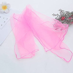 Jucoan 40 Pack Colorful Dance Scarves for Kids, 20 Colors Square Juggling Scarf Actives Scarves, 24 x 24 Inch Soft Ribbon Music Scarves Rhythm Scarves for Children Movement Play