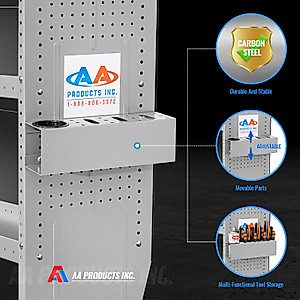 AA Products P-SH-Screwdriver Rack 13"W Steel Tool Holder Rack Designed for 13'' D Van Shelving Storage Rack to Storage Screwdrivers, Pliers and Spray Can