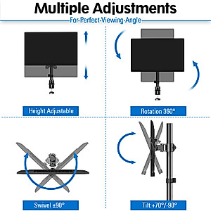MOUNTUP Single Monitor Mount, Adjustable Monitor Stand for Max 32 Inch Flat Curved Computer Screen, Monitor Arm Desk Mount Fit VESA 75x75& 100x100, up to 17.6lbs, with C-Clamp and Grommet Base, Black