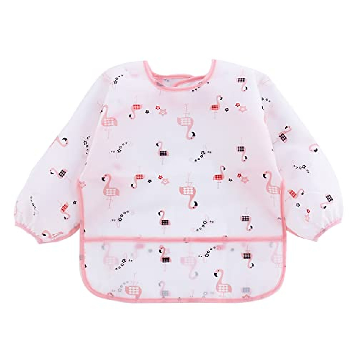 PandaEar 5 Pack Long Sleeve Bibs| Waterproof Full Bib with Sleeves for Babies Infant Toddler 6-24 Months| Mess Proof Baby Smock for Eating| Baby Apron for Feeding