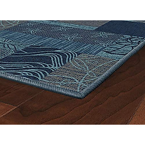 Brumlow MILLS Ocean Collage Sea Shell Print Area Rug for Living Room, Dining Room, Kitchen, Bedroom and Contemporary Home Décor, 30" x 46", Blue
