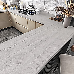 WESTICK Grey Wood Wallpaper Peel and Stick Modern Wood Contact Paper for Walls Self Adhesive Wallpaper for Bedroom Wood Grain Contact Paper for Countertops Waterproof Cabinet Wallpaper 15.8"x196"