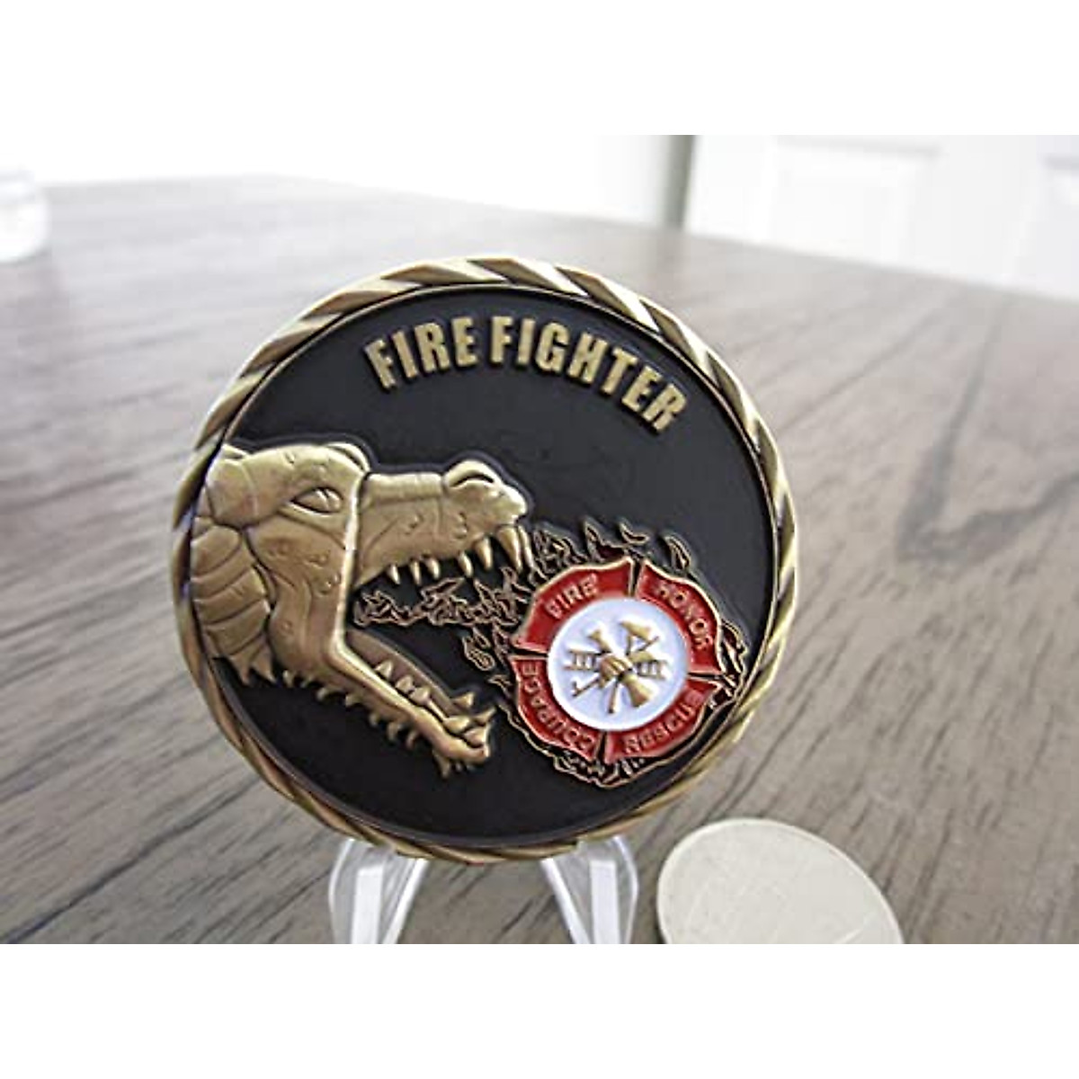 Firefighter Fireman First Responder First in Last Out 911 Skull Challenge Coin