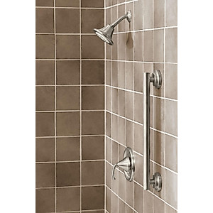 Moen YG0718BN Bathroom Safety 18-Inch Stainless Steel Modern Bathroom Grab Bar, Brushed Nickel