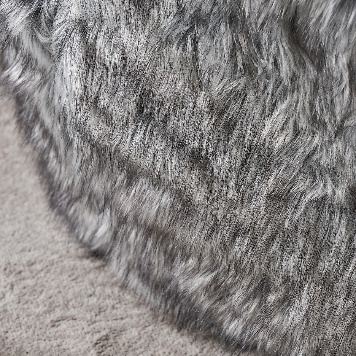 Christopher Knight Home Laraine Furry Glam Dark Light Grey Streak Faux Fur 3 Ft. Bean Bag, Small
