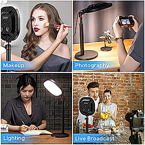 LED Streaming Key Light Desktop- K7 Extendable Home Office Lighting Live Broadcast 360° Fill Professional Studio LED Panel Multi-Layer Diffusion, Edge-lit Technology for Game Video Makeup Photograph