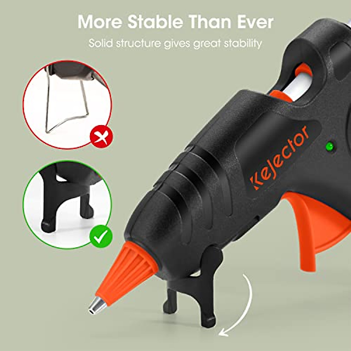 Kejector Hot Glue Gun, Mini Hot Glue Gun kit with 30pcs Glue Gun Sticks, Fast Heating Small Glue Gun, Anti-Drip Glue Gun for Kids DIY School Craft Projects and Quick Home Repairs, 20W