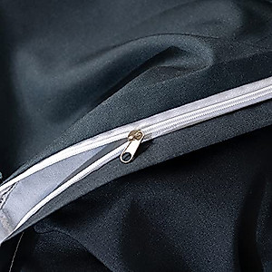 Sheleep Black Floral Duvet Cover Set 3 Pieces Bedding Soft Lightweight Brushed Microfiber Bedding , 1 Duvet Cover 2 Pillow Shams, Queen, Colorful Leaf