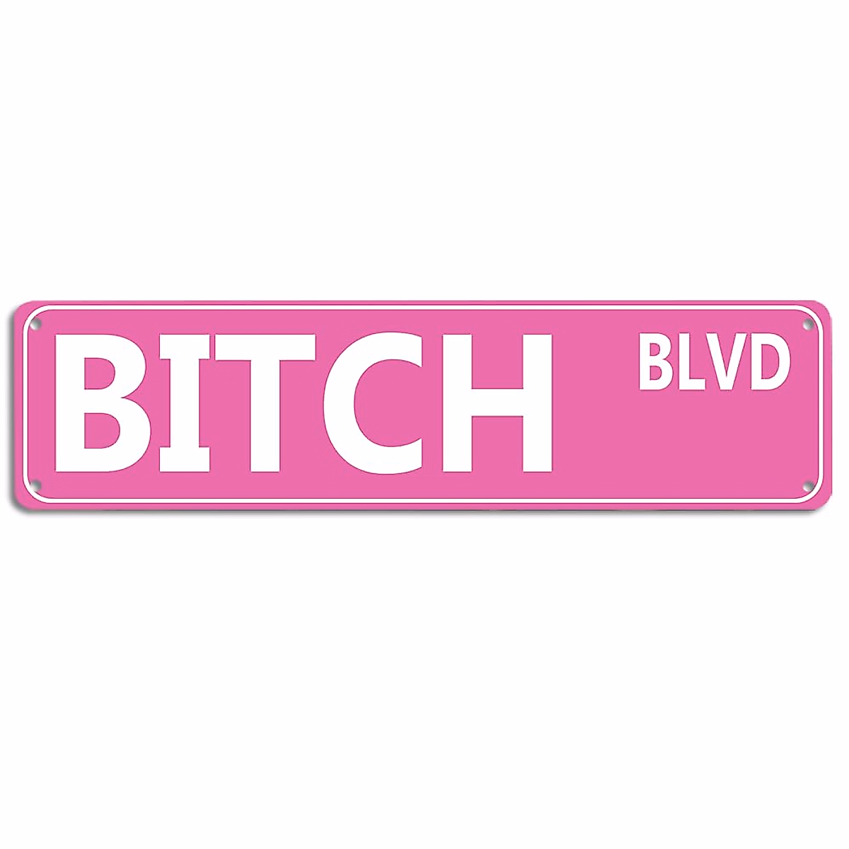 Retro Pink Tin Metal Sign - 'BITCH BLVD' - Bold Statement Decor for Home, Bar, or Dorm - 16x4 Inches - Unique Gift Idea for Friends(B71)
