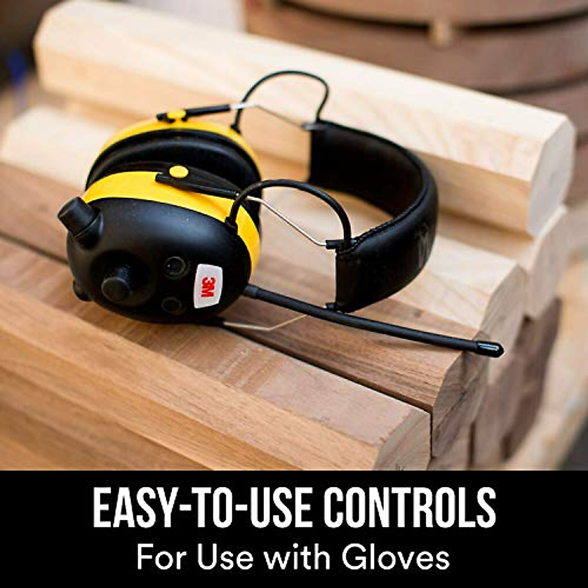 3M WorkTunes Hearing Protector with AM/FM Radio, NRR 24 dB,Black/Yellow