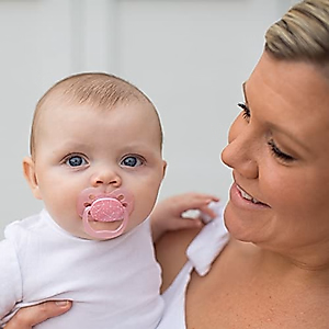 Dr. Brown's Advantage Symmetrical Pacifier with Air Flow & Pacifier Clip, Pink, 2-Pack, 0-6m