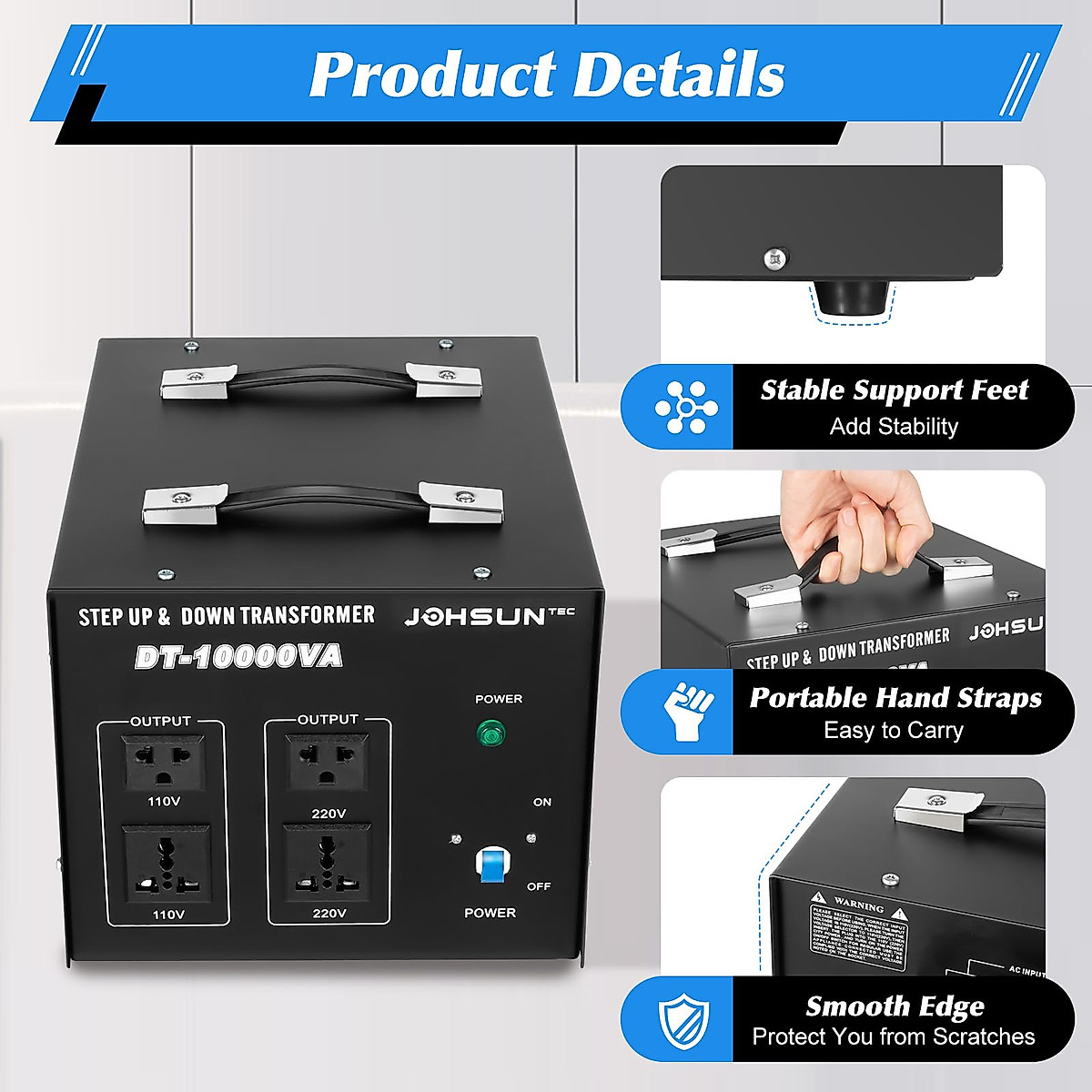 Leblett DT-10000 Step Up Down Transformer 110V to 220V Voltage Converter 220V to 110V (8000W) Black