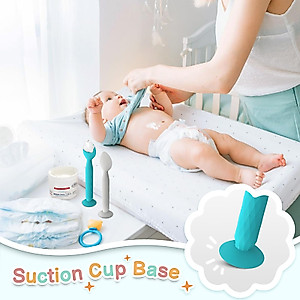 Youngso Diaper Cream Spatula - Diaper Cream Applicator with Suction Cup Base - Hygienic and Easy to Clean -Butt Spatula for Baby Essentials -Baby Shower Gifts - 2 Pack,Blue & Purple