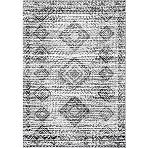 nuLOOM Adael Aztec Modern Distressed Area Rug, 3' x 5', Grey