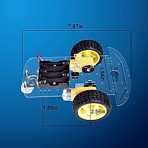 Emo Smart Robot Car Chassis Kit with Motors, Speed Encoder and Battery Box for DIY