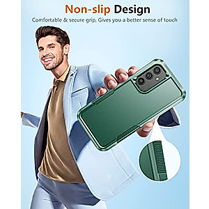 JXVM for Samsung Galaxy A54 5G Case: Shockproof Dual Layer Tough Phone Cover Protective with Tempered Glass Screen Protector Rugged - Military Grade Heavy Duty Protection, 6.4inch, 2023 (Dark Green)